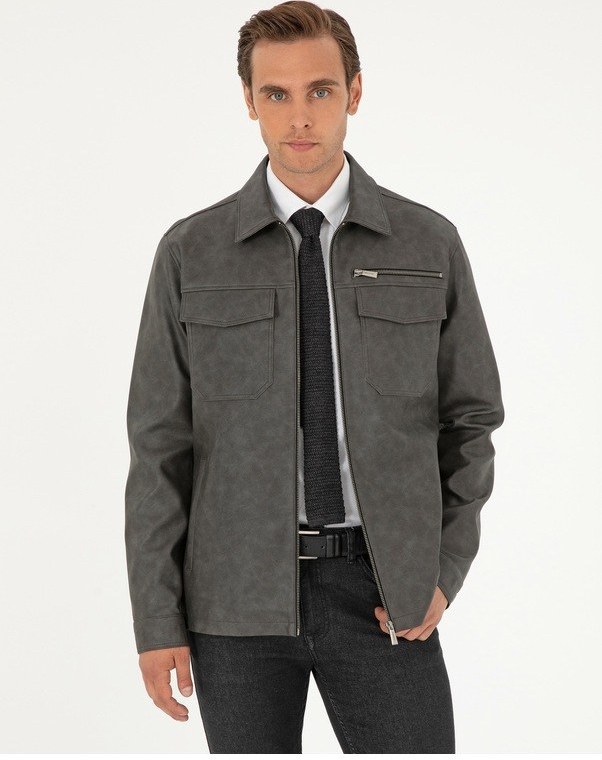 Pierre Cardin Erkek Antrasit Deri Mont-kaban 50300561-070 Antrasit ...