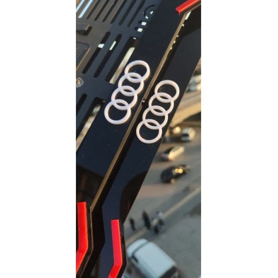 Audi Model Uyumlu Kırmızı Çizgili Piona Black Pleksi Takmatik Plakalık ...