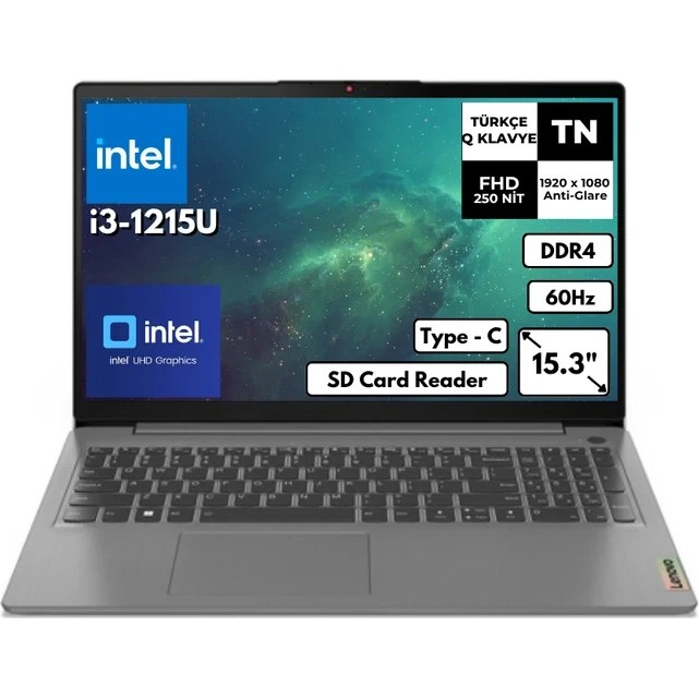 Lenovo Ideapad 3 15IAU7 I3-1215U 24 GB 512 GB SSD UHD Graphics 15.6 ...