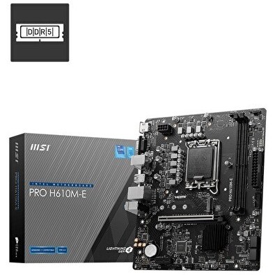 MB Pro H610M-E Intel H610 Soket 1700 DDR5 5600 Mhz (OC) mATX Anakart ...