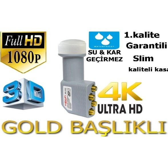 Starsat Dörtlü Lnb 4 Lnb 3D 4K Altın Uclu F Connector Fiyatı ve ...