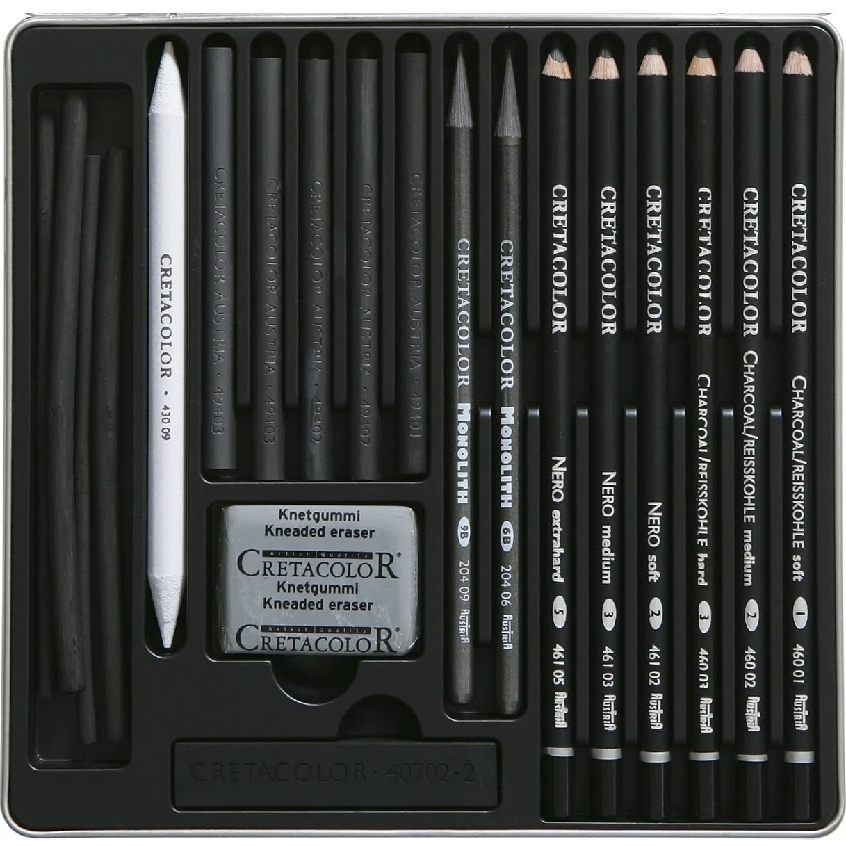 Cretacolor Black Box Charcoal Drawing Set Karakalem Eskiz Çizim Seti ...