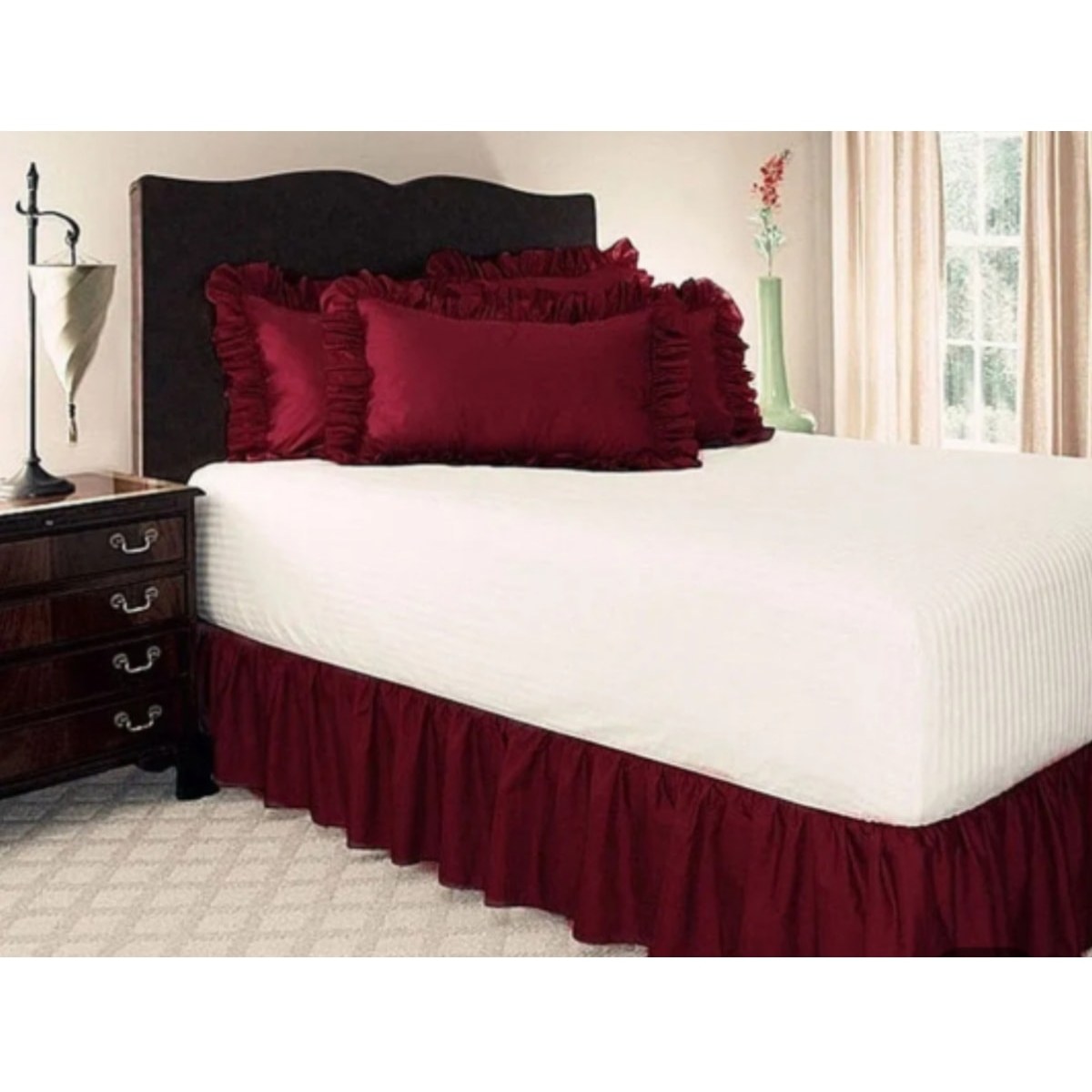 AYZEN HOME Baza Etegi, Baza Fırfırı Ve Fırfırlı Yastık Seti Fiyatı ve Özelliklerı - Badem