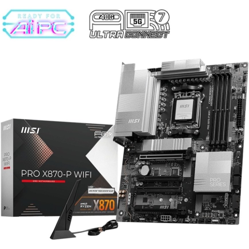 MSI PRO X870-P WIFI AMD X870 Soket AM5 DDR5 8200(OC)MHz ATX Gaming ...