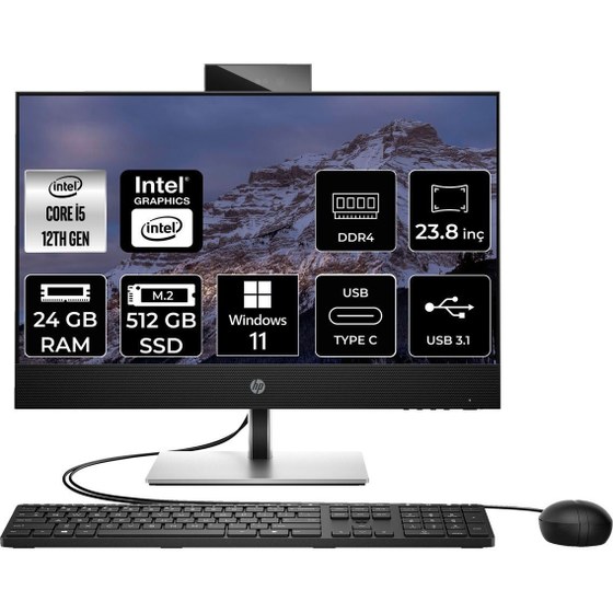 HP PROONE 440 G9 i5 12400T 24GB RAM 512GB SSD 23.8" FHD W11PRO ALL IN ONE PC 6D379EA Fiyatı ve ...