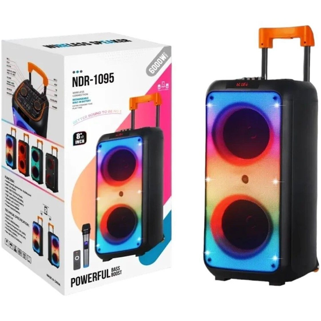 Universal 40W Taşınabilir Rgb Wireless Mikrofonlu Parti Hoparlör Ndr-1095 Fiyatı ve Özelliklerı ...